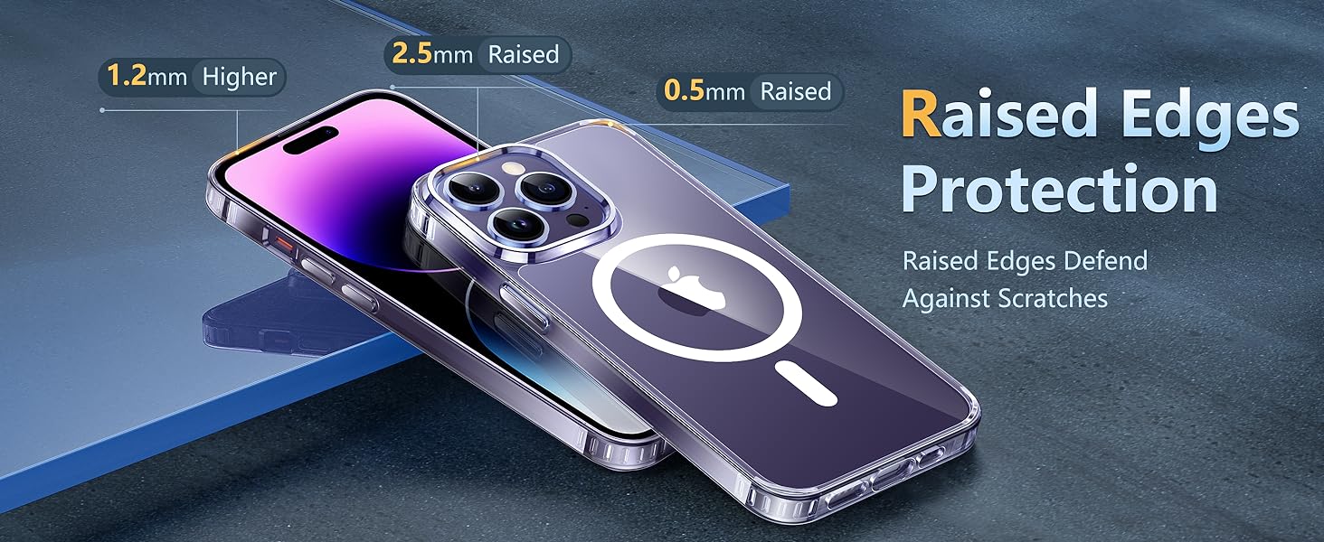 Amazon.com: FNTCASE for iPhone 14 Pro-Max Case: Clear Transparent Magnetic Drop Protective Cases ...