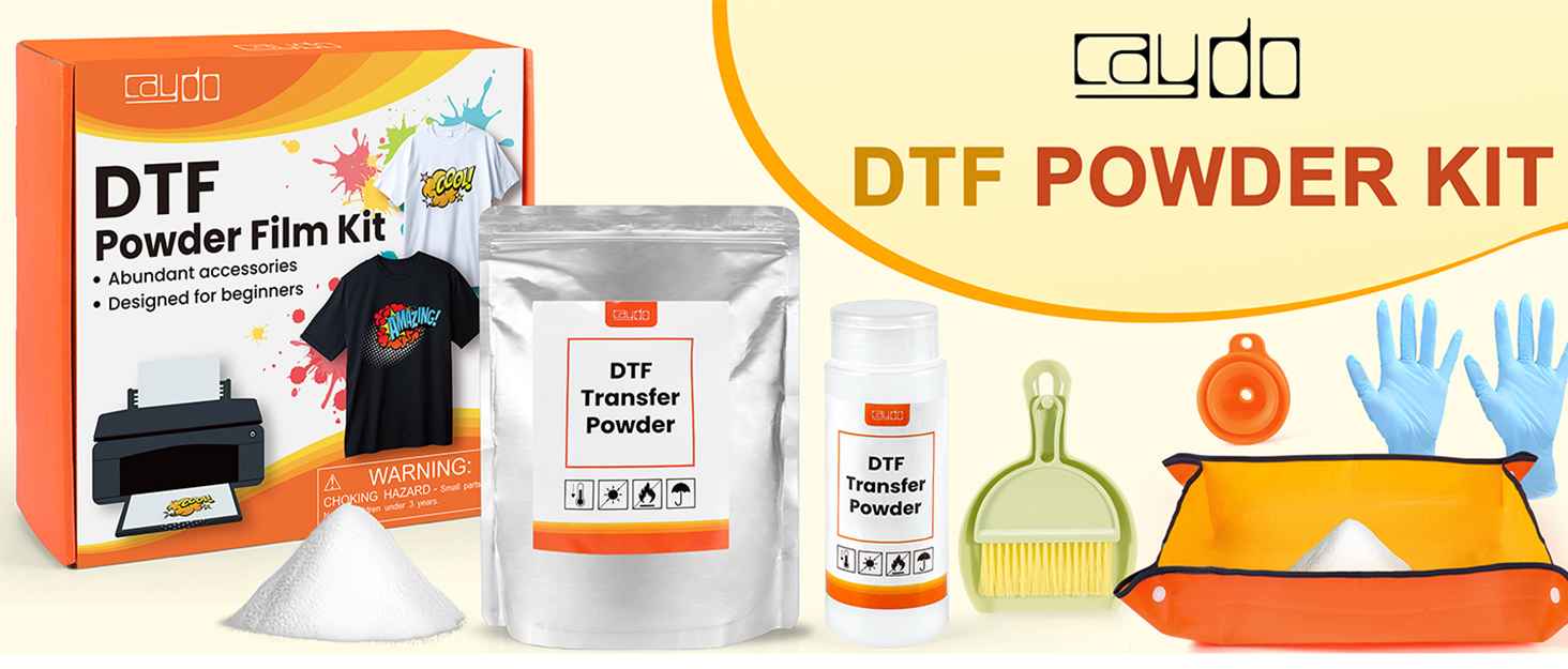 Caydo DTF Transfer Flim Powder Kit – 10 hojas de película de transferencia A4 para impresora de ...