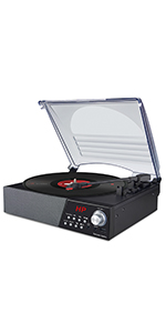 Amazon.com: HONGUT Vinyl Record Player, 3 Speed Turntable with ...