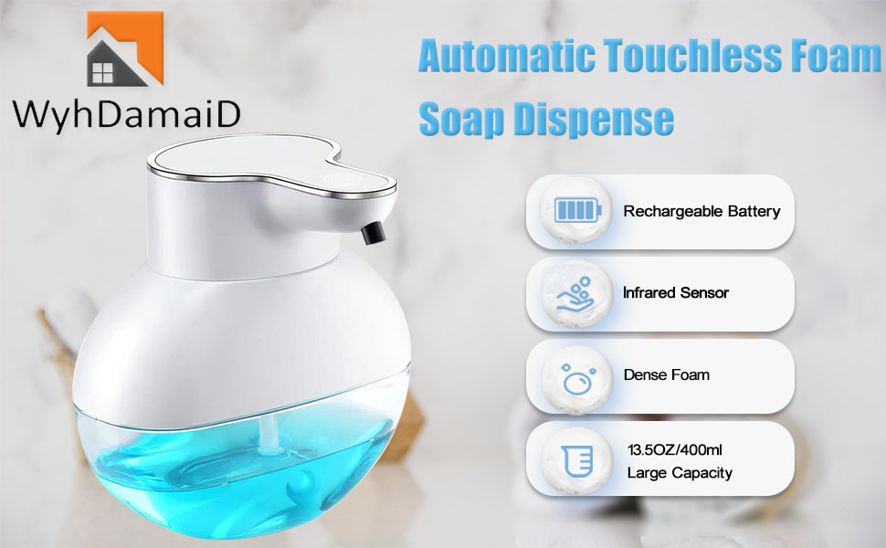Amazon.com: WyhDamaiD Foaming Soap Dispenser，Touchless Automatic Foam Soap Dispenser 13.5oz ...