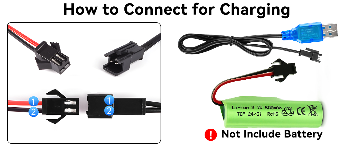Amazon.com: Tosiicop 3.7V Lipo Battery Charger - SM-2P Cable RC Toy Remote Control Car Vehicle ...