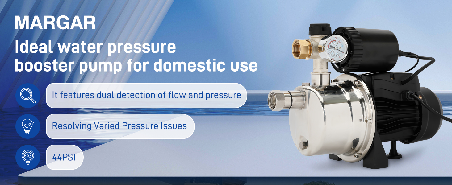 3/4 HP Shallow Well Pump with Pressure Tank, 1050 GPH Water Pressure ...