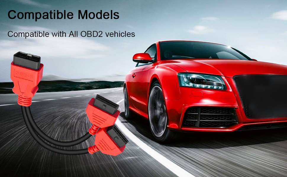 Amazon.com: TIKSCIENCE OBD2 Splitter Y Cable OBDII 1 Male to 2 Female Extension Cable Adapter ...