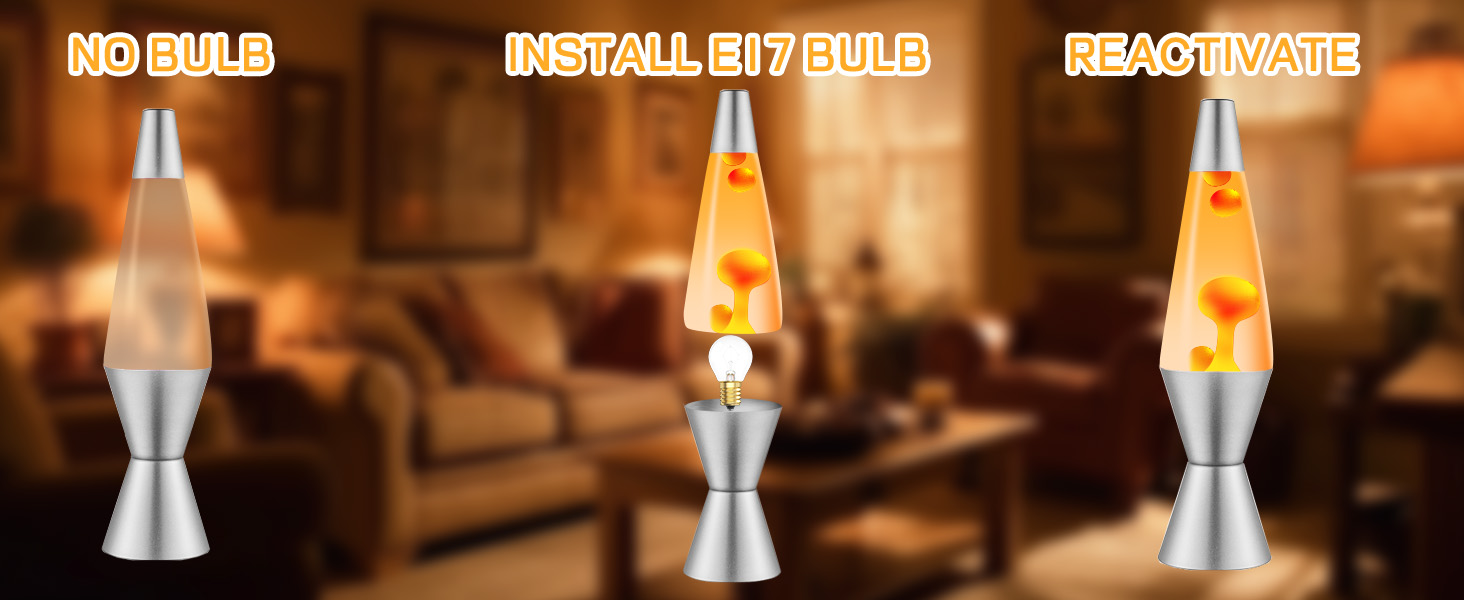 TobeBright 25W Lava Lamp Bulb, S11 E17 Base, 25W 120V for 14.5-Inch Lava Lamp Light Repalacement ...