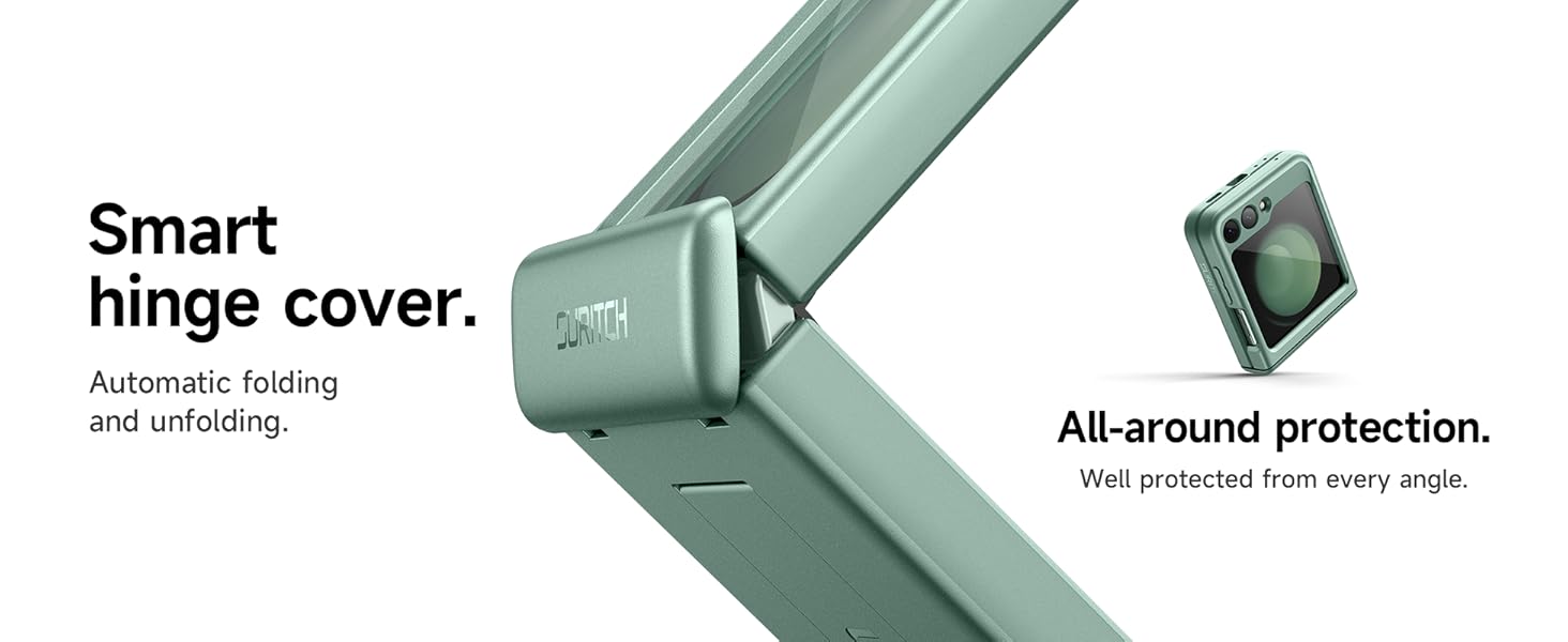 Amazon.com: SURITCH for Samsung Galaxy Z Flip 5 Case with Built-in Screen Protector & Kickstand ...