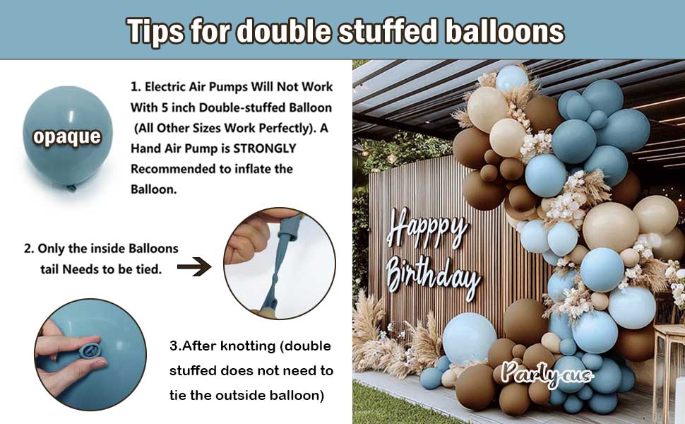 Amazon.com: Dusty Blue Brown Balloon Arch Kit Double Stuffed Pastel Baby Blue Dark Brown Tan ...