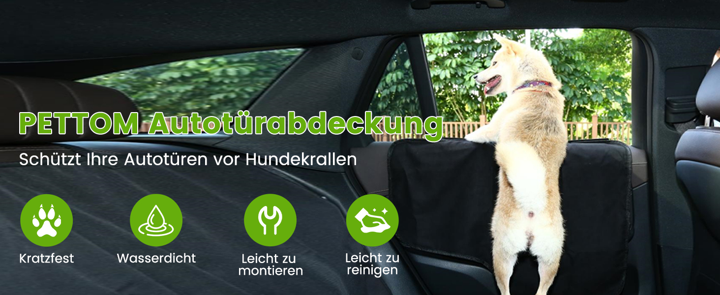PETTOM 2 Stück Autotürabdeckung Hund Kratzschutz Autotür Schutz Haustier Wasserdicht Nylon ...