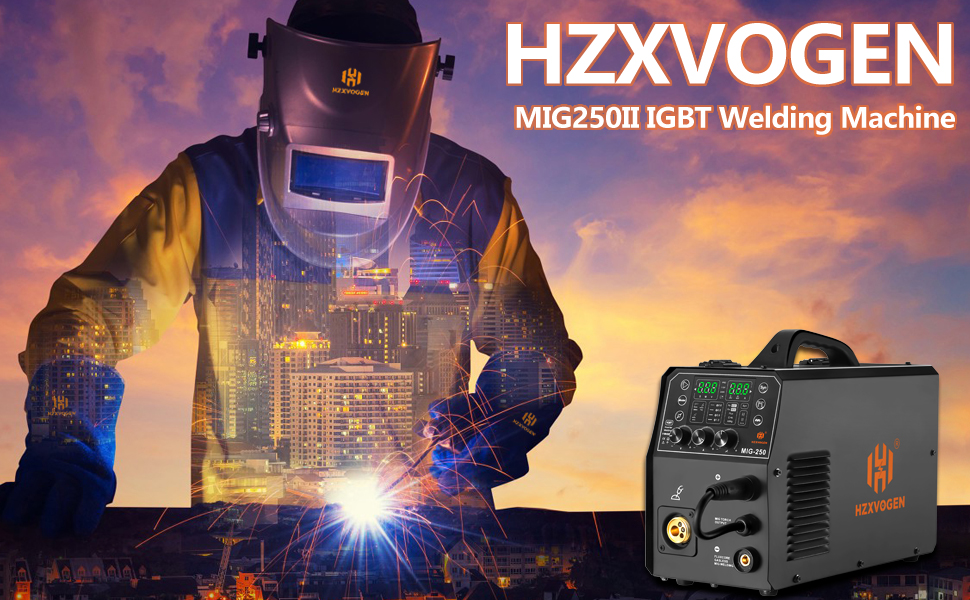 HZXVOGEN Aluminum MIG Welder 250A 6 in 1 Flux Core Gasless/Gas/Gas Mix ...