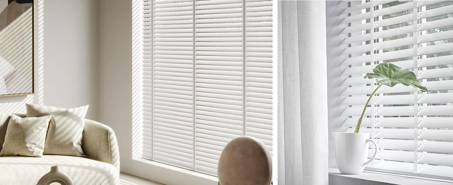 Amazon.com: EVOZEN Faux Wood Blinds 2 Inch Cordless, Room Darkening ...