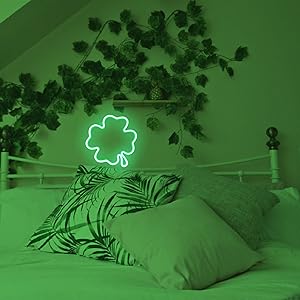 Amazon.com : Four-leaf Clover Neon Signs Clover Shaped St. Patrick's ...