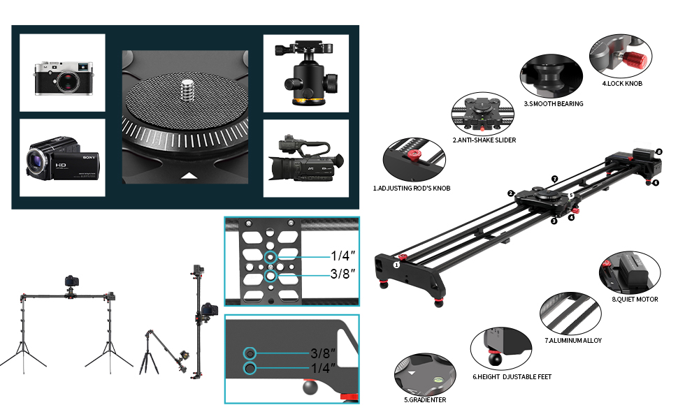 Amazon.com : GVM 48"/120cm Motorized Camera Slider, APP Wireless ...