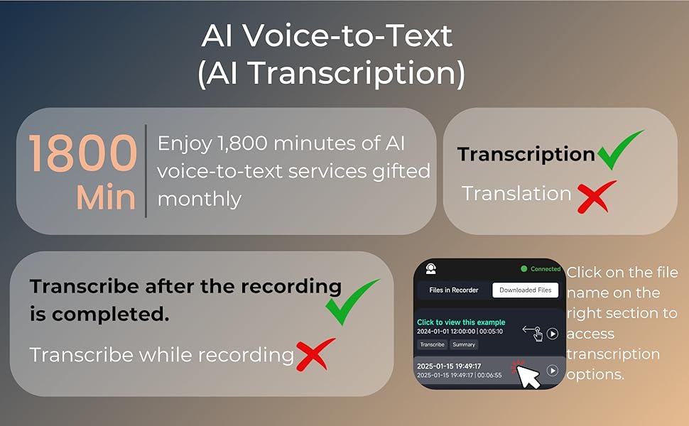 AI Voice Recorder with APP for AI Voice-to-Text Transcription ...