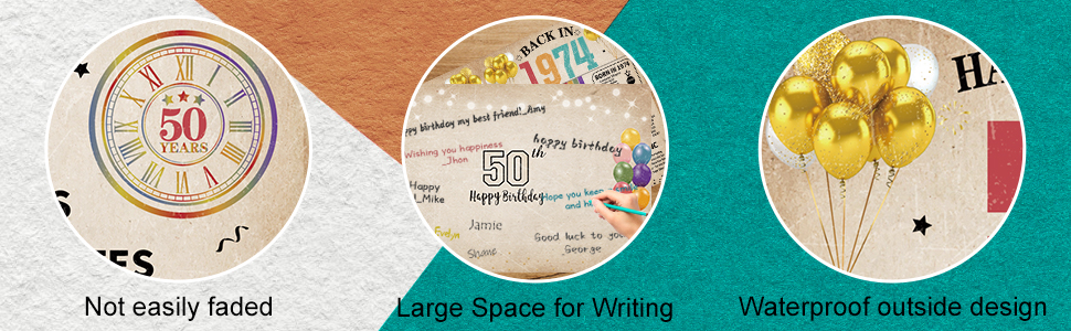 Amazon.com : Eiurteao Large 50th Birthday Card with Envelope for Men Women, Happy 50th Birthday ...