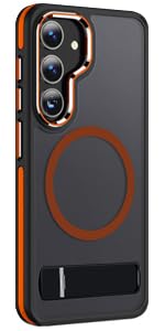 Amazon.com: MALEWOLF Magnetic for Samsung Galaxy S24 Fe Case with Stand, Fits for Magsafe, Anti ...