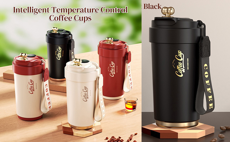 XUDREZ 450ml Travel Mug with Leakproof Lid, Double Walled Stainless Steel Thermal Mug Flask ...