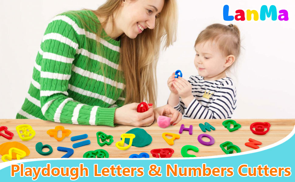 Amazon.com: Playdough Tool Set with Playdough Alphabet Cutters,Play ...
