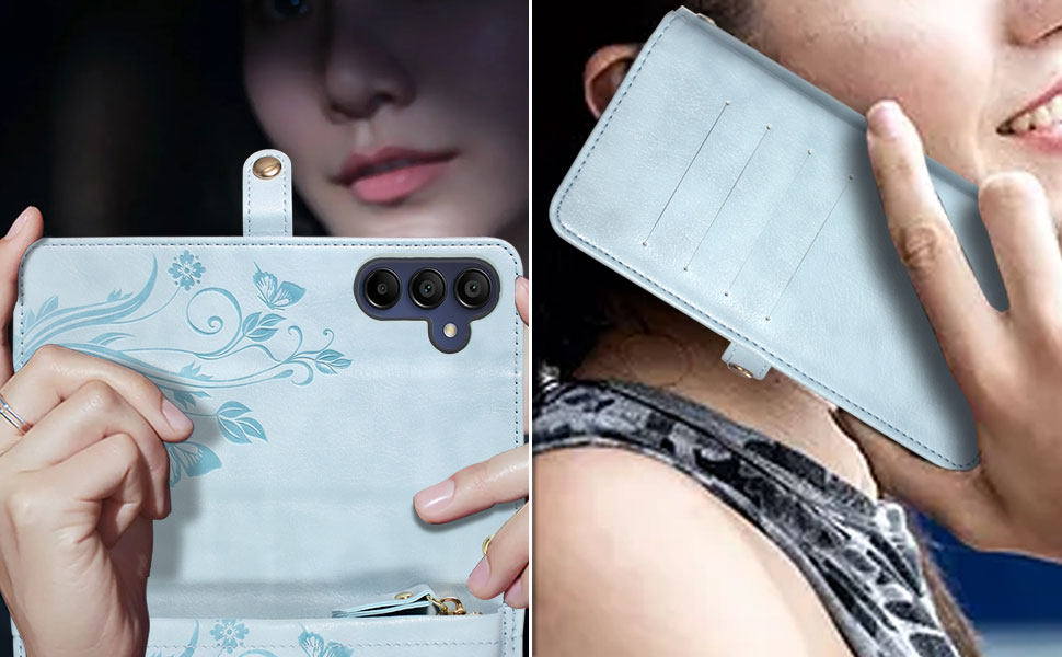 Amazon.com: Lacass for Samsung Galaxy A15 5G Case Wallet,[Cards Theft Scan Protection] Card ...