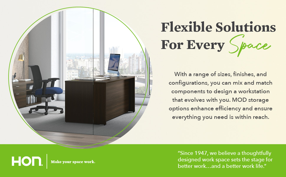 Amazon.com: HON MOD Executive Office Desk with Drawers, Modern Computer ...