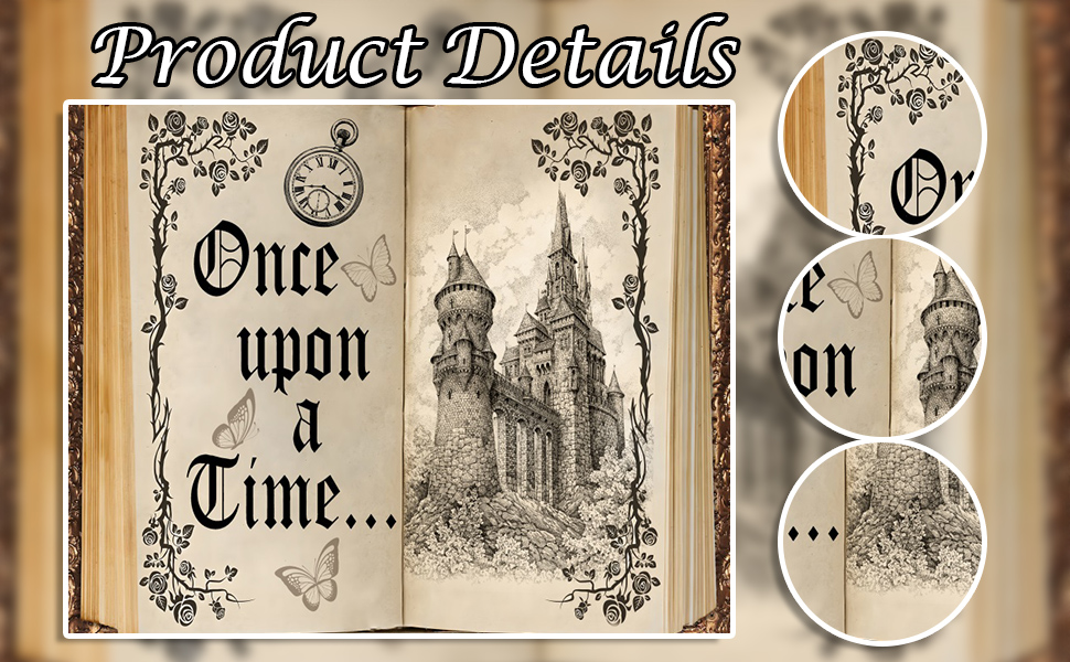 Amazon.com : Fairy Tale Books Backdrop Once Upon a Time Ancient Castle ...