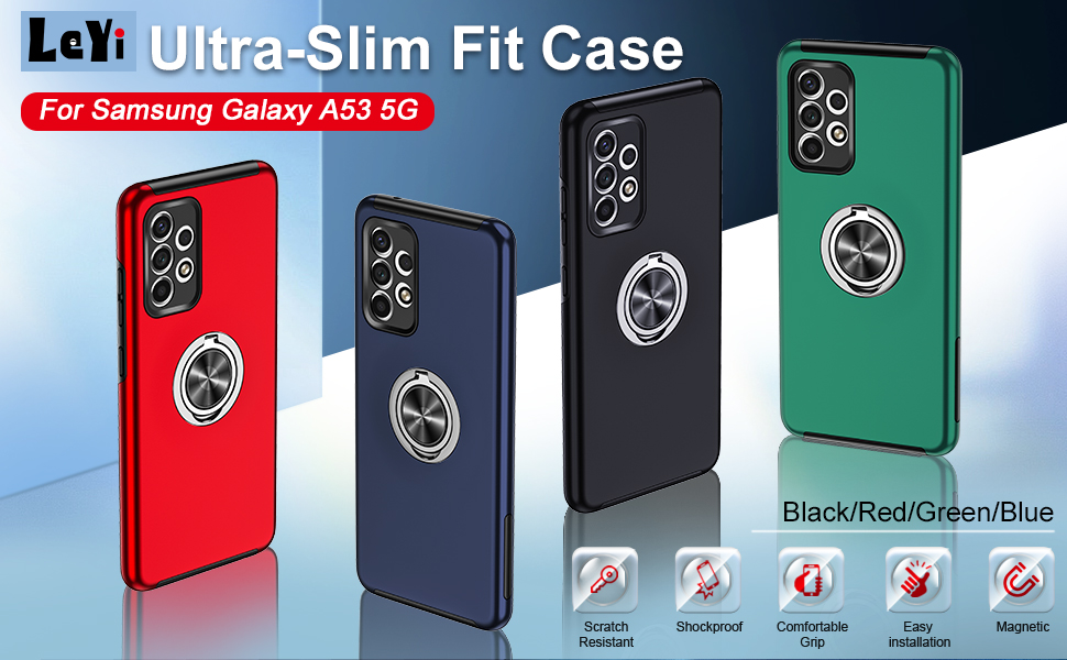 LeYi for Samsung A53 5g Phone Case and 2x Screen Protectors, Heavy Duty Protection Shockproof ...