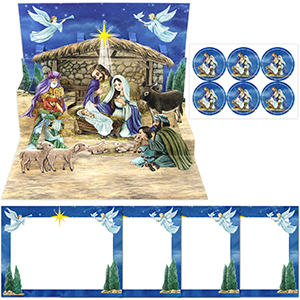Amazon.com : ceiba tree 8Pcs Nativity Christmas Pop Up Cards Holiday ...