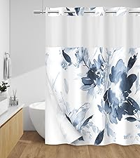 Amazon.com: WITHLOC Waterproof Shower Curtain Set with Hooks - Watercolor Sage Green Floral ...