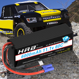 Amazon.com: HRB 3S Lipo Battery 6000mAh 11.1V 60C Hard Case Battery with EC5 Connector for RC 1/ ...