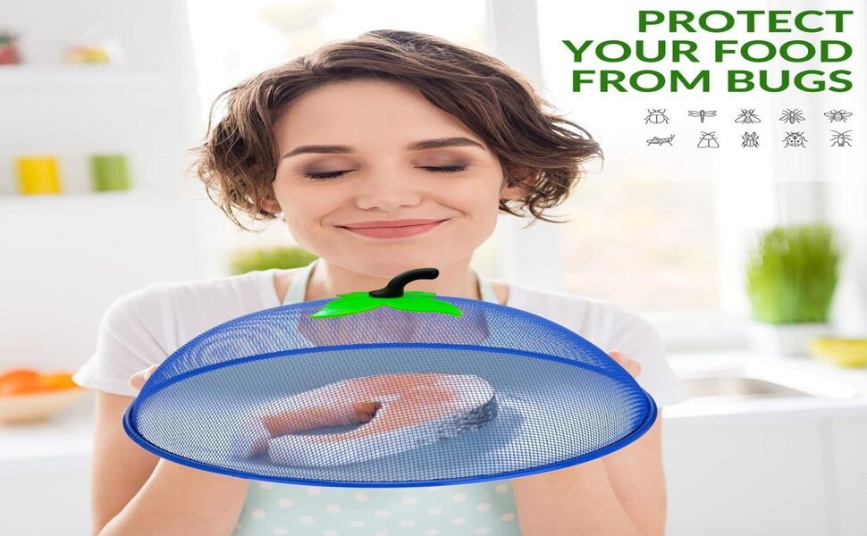 XAVRY Metal Mesh Screen Food Cover Tent Umbrella, Reusable Outdoor Picnic Food Covers Mesh, Food ...