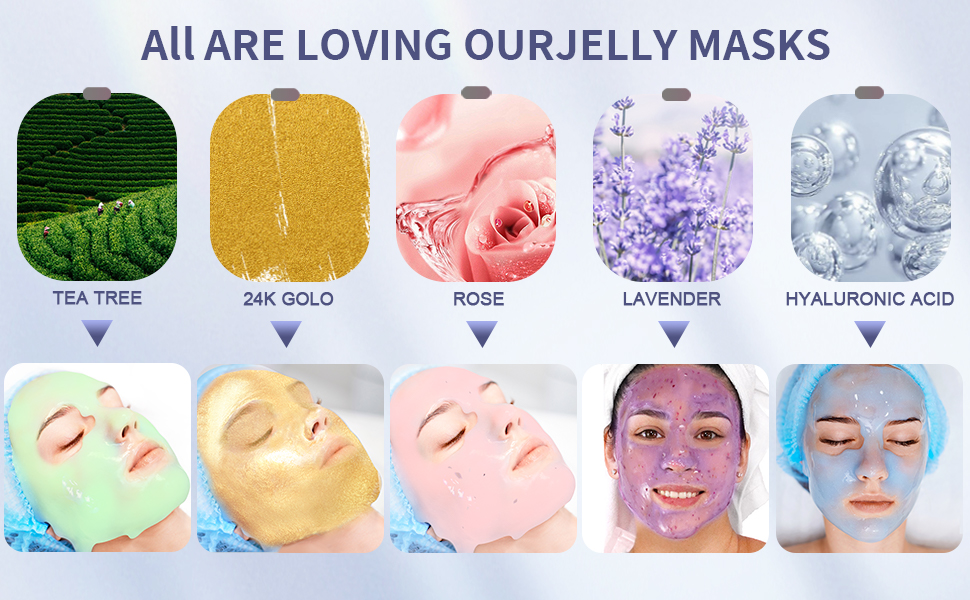 Amazon.com: Jelly Face Mask for Facials-5 Flavors DIY Spa Peel off Jelly Mask Powder with ...