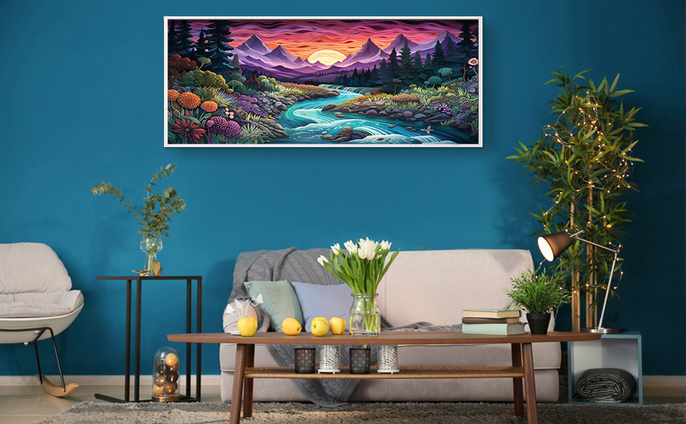 Aapxi Malen Nach Zahlen Erwachsene Landschaft 90 x 40 cm - DIY Handgemalt Ölgemälde Kit für ...