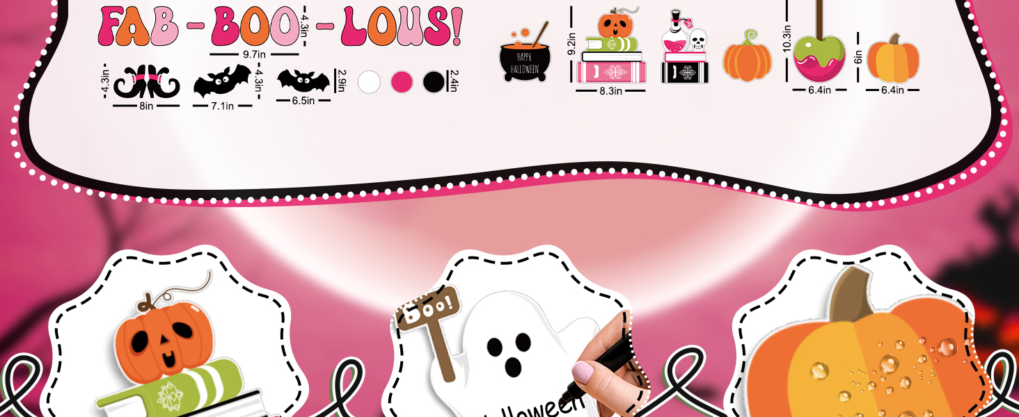 Amazon.com: JarThenaAMCS 97Pcs Halloween Ghost Bulletin Board ...