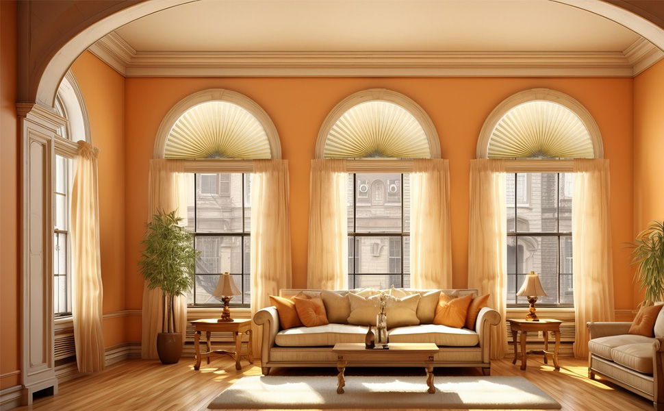 Amazon.com: MALOKI Arch Window Shades Half Circle, 2PCS Pleated Semi Circle Half Moon Arched ...