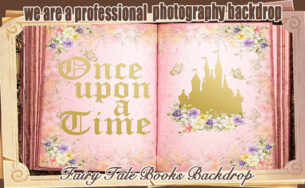 Amazon.com : AIBIIN 7x5ft Once Upon a Time Backdrop Pink Fairy Tale ...