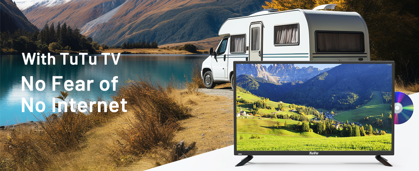 Amazon.com: TuTu 24 Inch TV with DVD Player Built-in, 720P HD LED Small Flat Screen TV with 3 ...