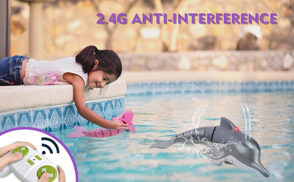 Amazon.com: LAFALA Pink Remote Control Dolphin Toy 2.4G High Simulation Cartoon Dolphin Remote ...