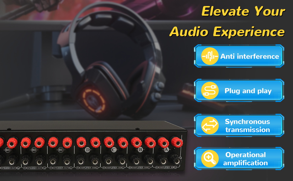 Amazon.com: Amplifier Speaker Switcher Selector Supports 4 Input 4 Output : Electronics