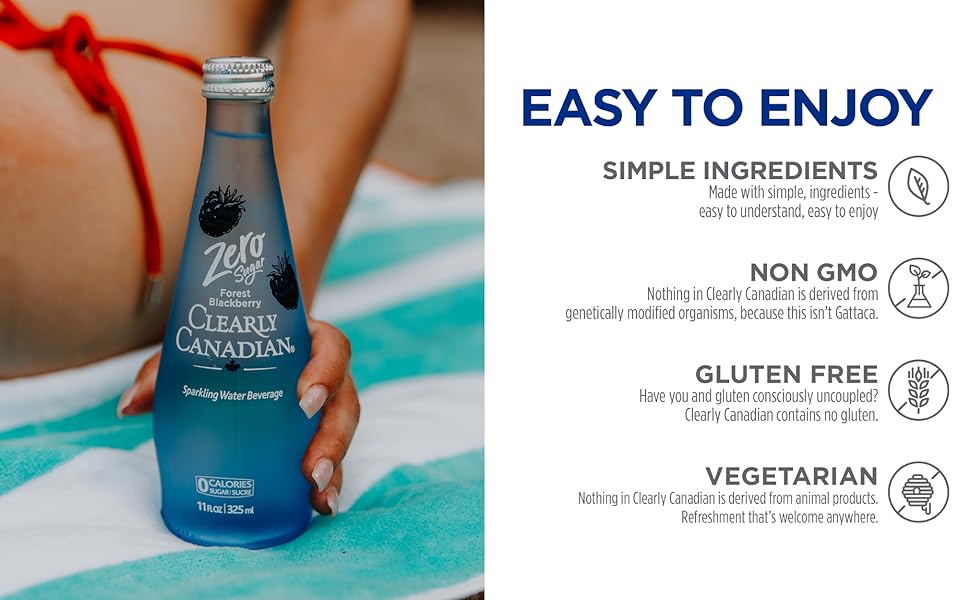 Amazon.com: Clearly Canadian Zero Sugar Forest Blackberry Sparkling Water Beverage, Zero Sugar ...