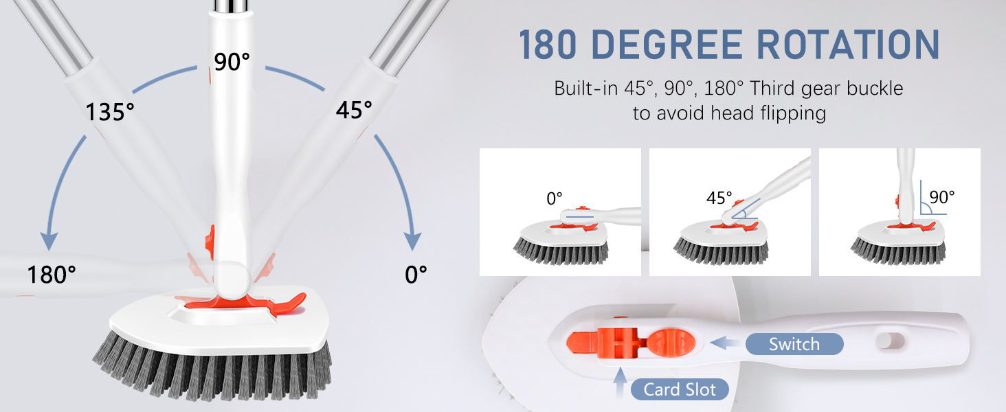 Setsail Floor Scrub Brush, 3-In-1 Tile Tub Floor Scrubber with 52-inch ...