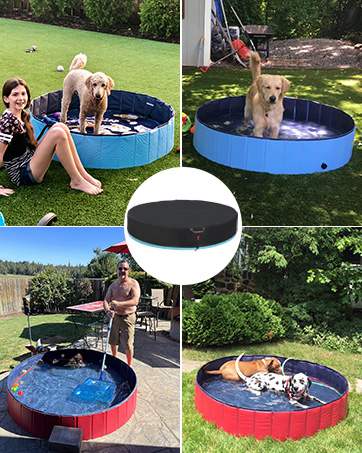 QH.HOME 71inch Foldable Dog Pet Bath Pool Cover, Portable Kiddie Small Collapsible Pool Cover ...
