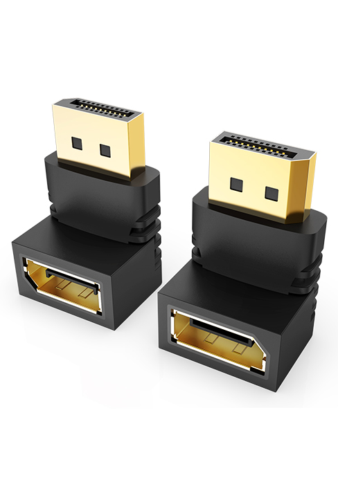 Amazon.com: J&D 4 Pack DisplayPort Adapters, Male to Female 90 and 270 Degree Right Angle and 90 ...