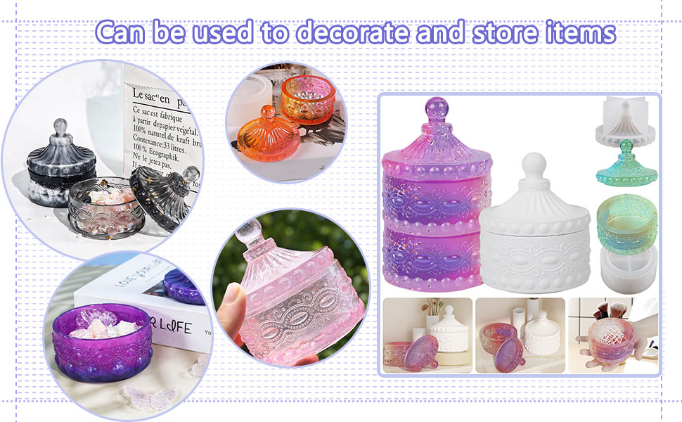 Amazon.com: BIGEBO Stackable Storage Box Resin Molds, Vintage Jar Resin Mold with Lid Silicone ...