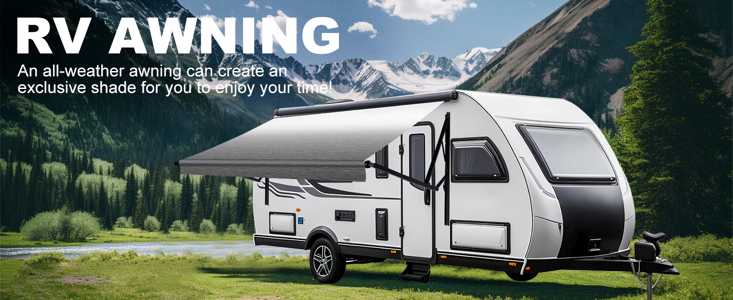 Amazon.com: Motorized Awning for RV, Electric Complete Awning Kit, Pop Up Aluminum Alloy Frame ...