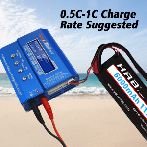 HRB 2PCS RC Lipo Battery 6000mah 11.1V 3S 60C Hardcase with TR Plug Compatible with RC ...