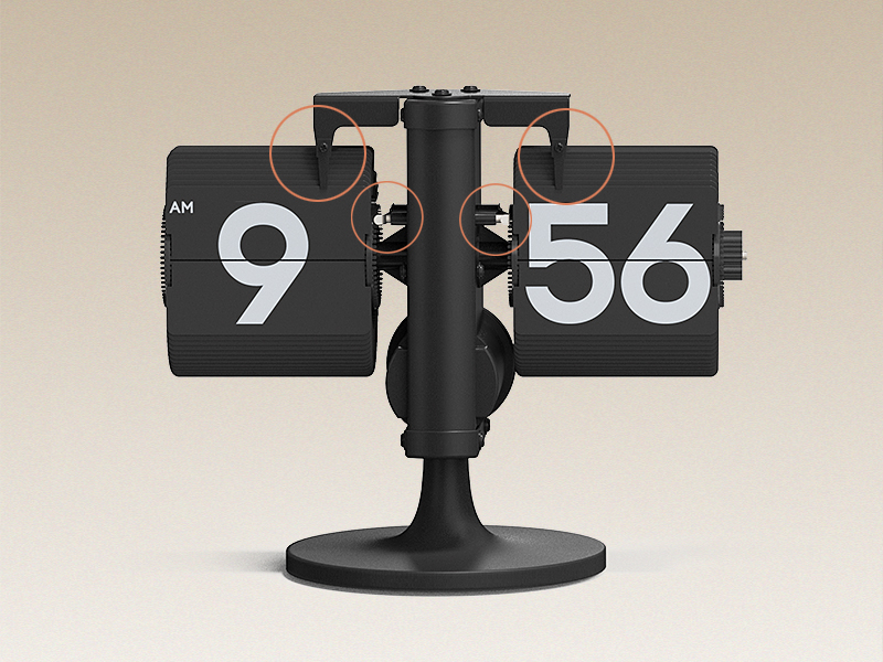 Amazon｜mooas スタンディン 高さ調節 フ リ ップ 置き時計 (ホワイト)、 レトロ ビンテージ アナログデザイン フリップクロック、 スタンディング クロック 自宅、リビン ...