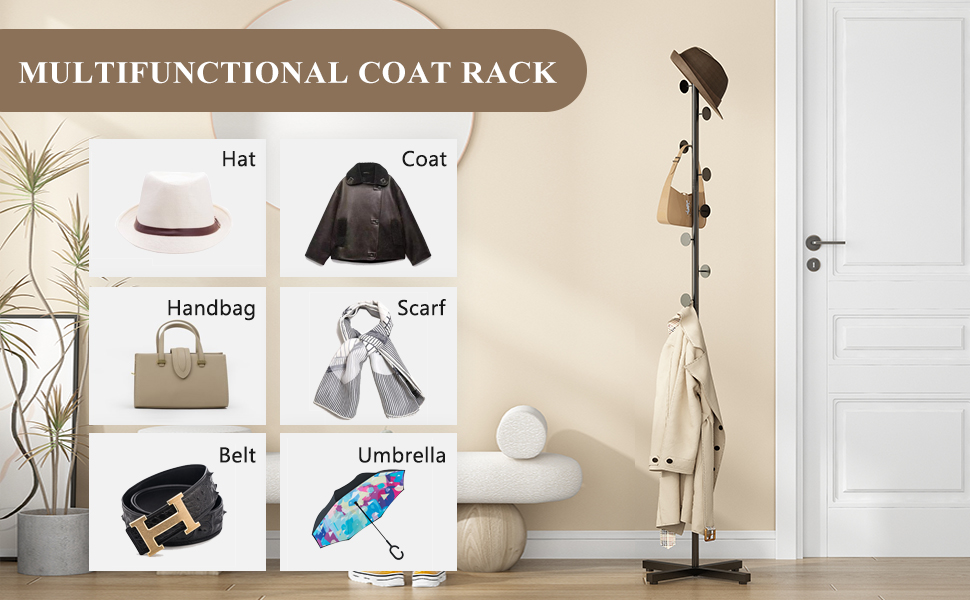 GILLAS Perchero con 8 Ganchos Moderno, Perchero de Pasillo, Perchero para Bolsas, Sombreros ...