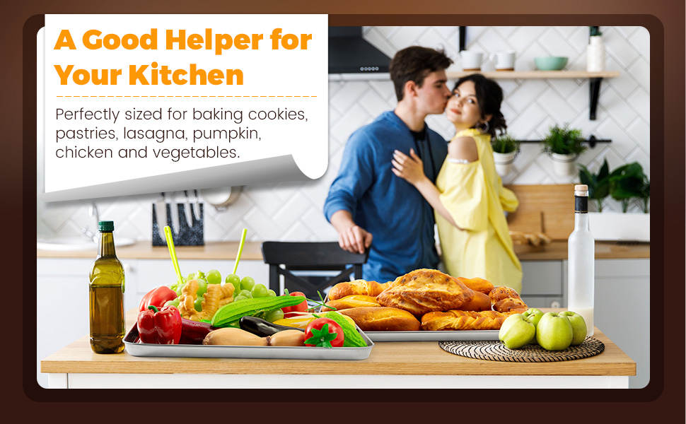 Amazon.com: Mimorou 6 Pcs Baking Sheet Set Stainless Steel Cookie Sheet ...