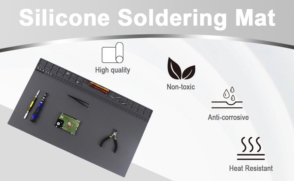 Silicone Soldering Mat Large 60cm x 35cm (23.6 x 13.8 inch) Silicone Repair Mat Heat Resistant ...