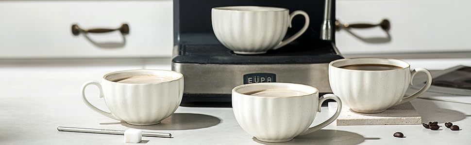 Amazon.com | SYJAN HOME Ceramic Espresso Cups with Handle,Porcelain Coffee Mugs Latte Mugs with ...