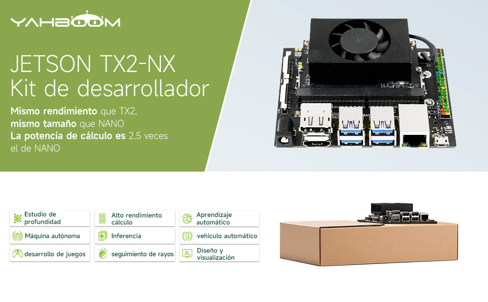 Yahboom Jetson TX2 NX Development Kit, N-VIDIA TX2 Xavier NX Core Board Module, 2,5 veces el ...