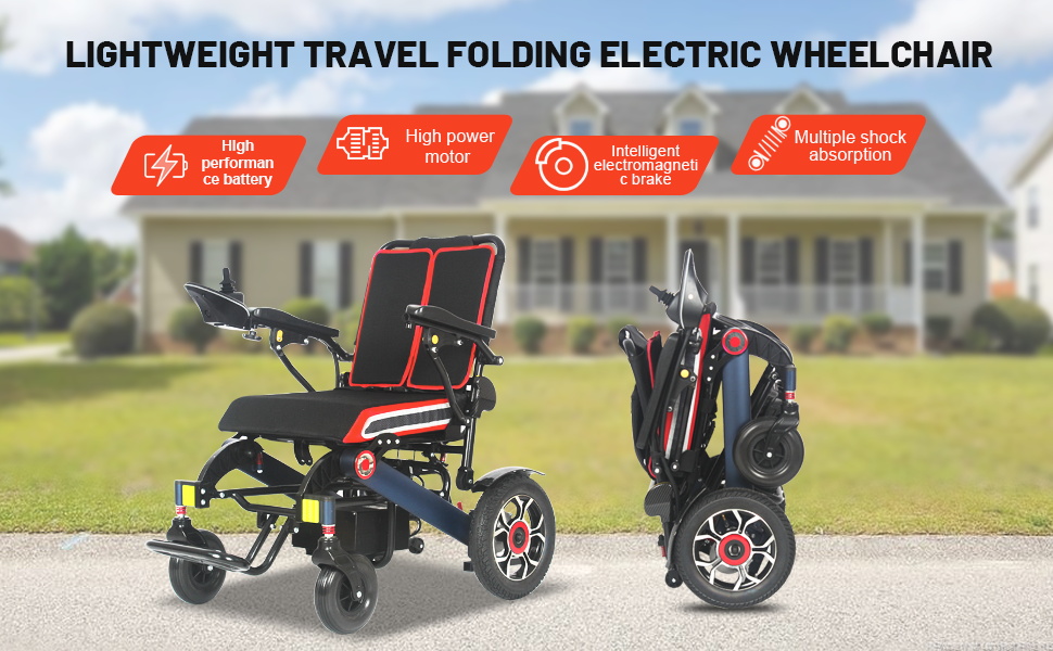 Amazon.com: SAMFAVO Lightweight Intelligent Foldable Electric Wheelchair,Motorized Adults ...
